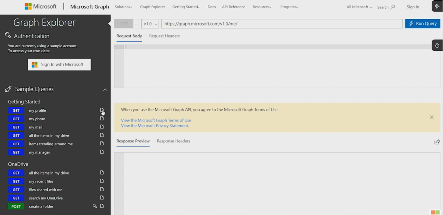 Microsoft Graph API Explorer: An Overview